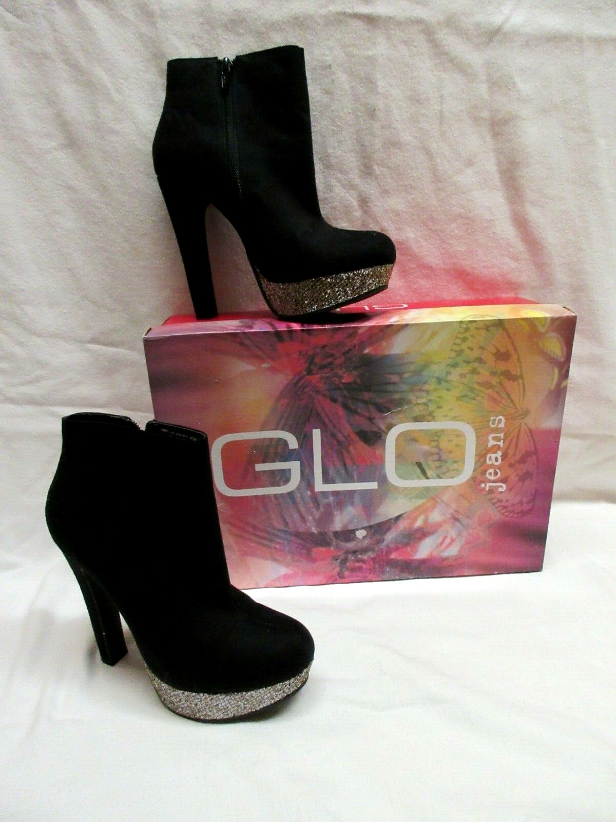 Sexy Ladies - GLO - Side Zip Platform Suede Jeweled Stiletto Heel Ankle ...