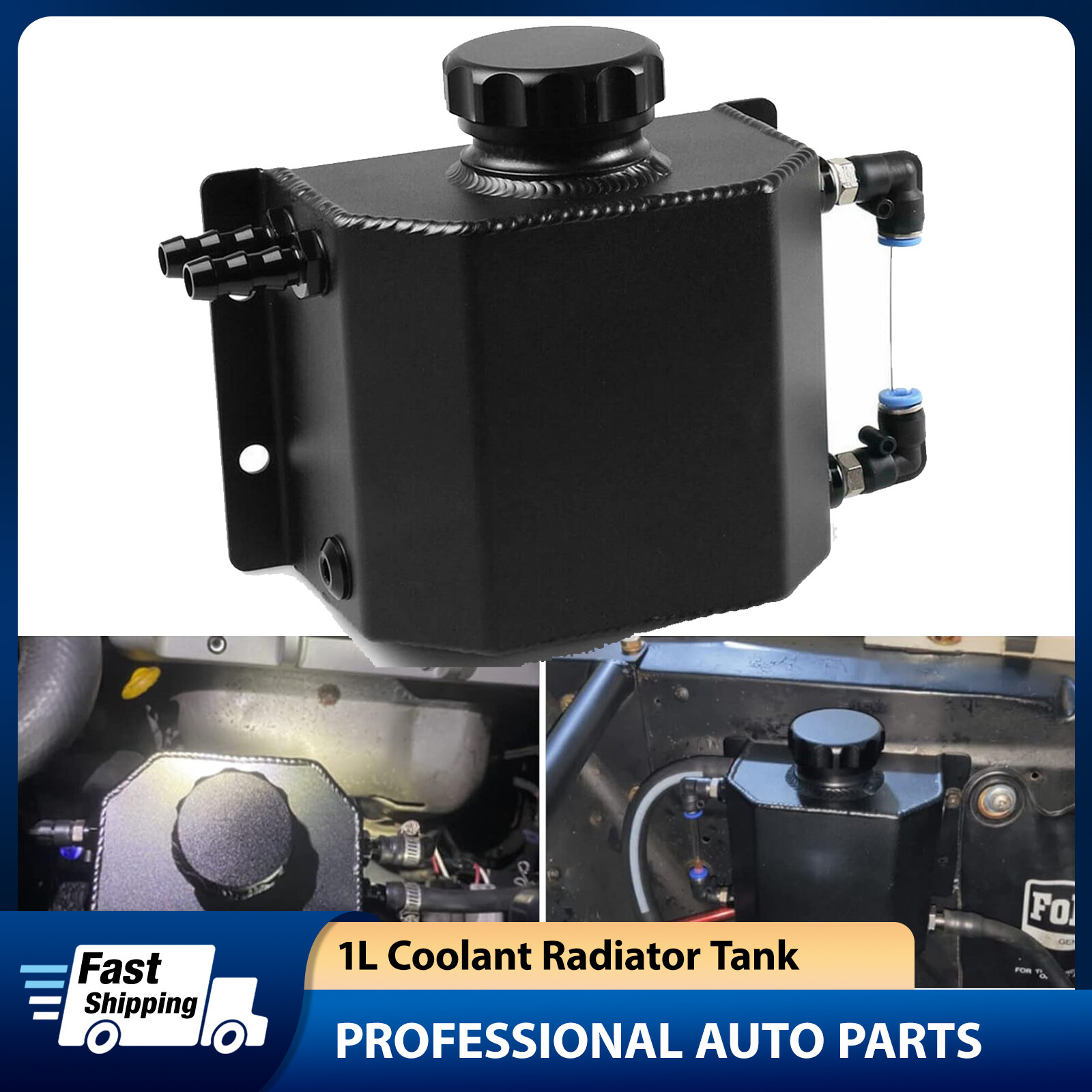 1L Aluminum Radiator Coolant Overflow Bottle Recovery Water Tank ...