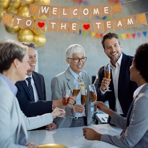 24pcs Welcome to The Team Banner, Burlap New Employee Welcome Banner ...