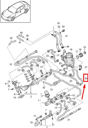 PORSCHE MACAN 95B Fuel Line 958.110.126.10 95811012610 NEW GENUINE ...