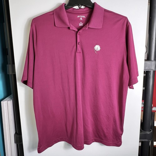 Antigua Magenta Polo Shirt Mens XL Embroidered Cotton Boll “Staff” Logo ...