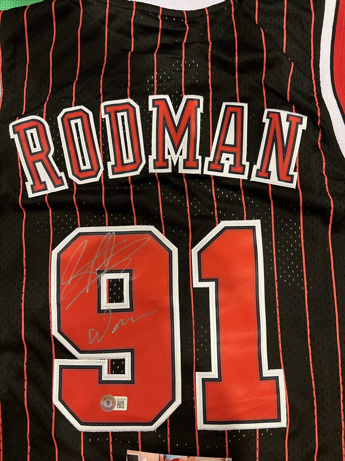 Autographed Dennis Rodman Signed Worm Chicago Bulls Jersey BAS HOLO ...