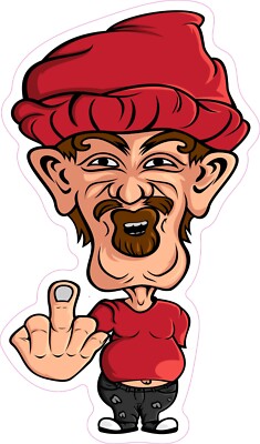 Middle Finger Guy Vinyl Bumper Sticker Window Decal | eBay