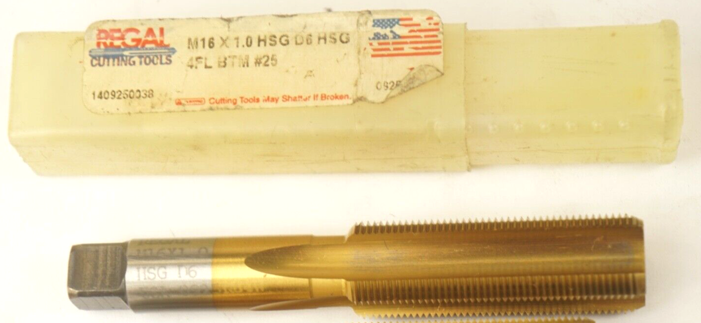 REGAL M16 x 1.0 HSG D6 4FL Bottoming tap TiN coated USA MADE | eBay