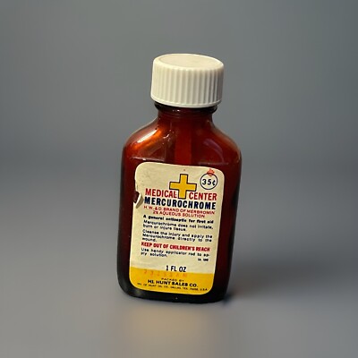 VTG Medical Center Mercurochrome Amber Glass Bottle USA | eBay
