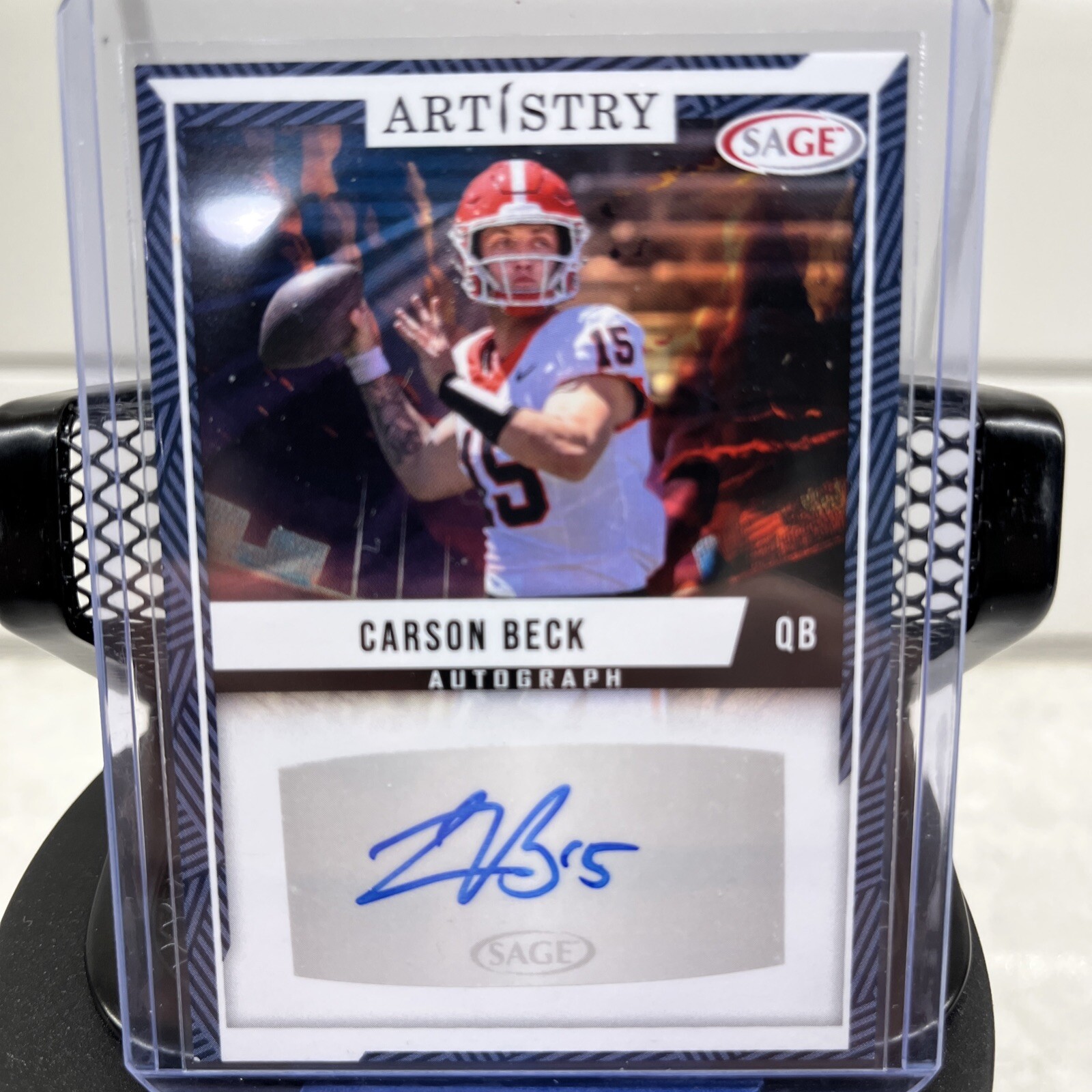 Carson Beck Georgia Bulldogs 2024 Sage Artistry Blue Parallel Auto #Art ...