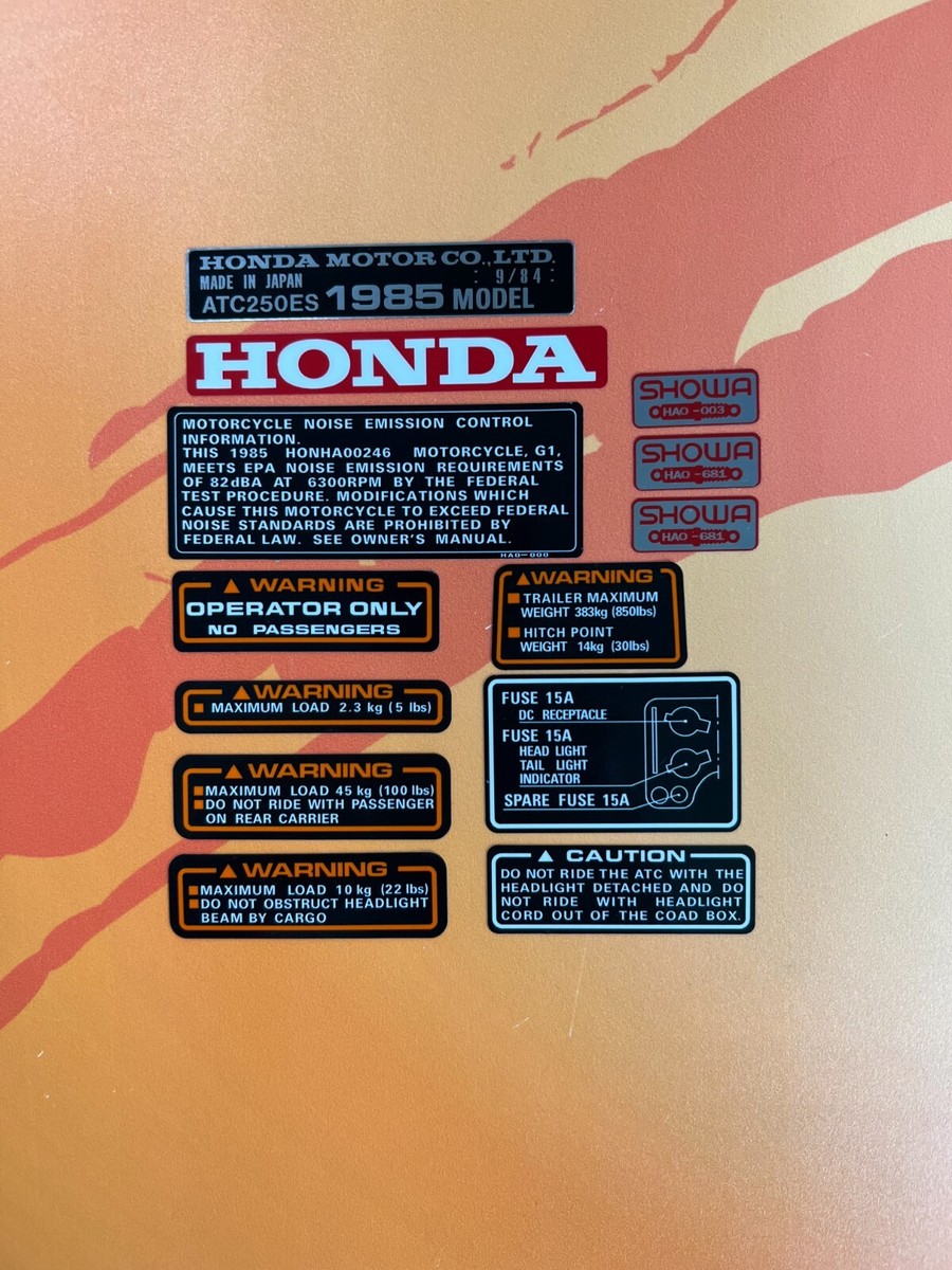 Honda Big Red Decals Ebay