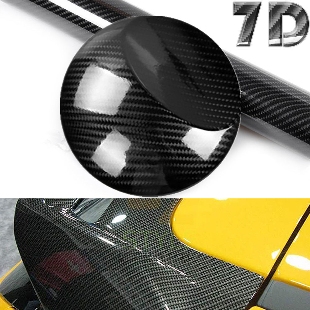 NEW 3D 5D Glossy Carbon Fiber Wrap Vinyl Decal Film Sticker Car Air ...