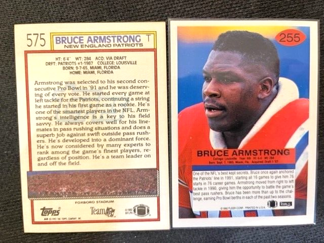 NFL - Bruce Armstrong 1992 Topps & 1992 Fleer Football - Patriots | eBay