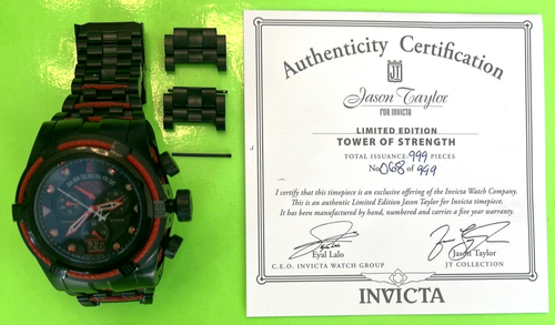 Authentic Jason Taylor Zeus Bolt Tower of Strength Invicta Red Black ...