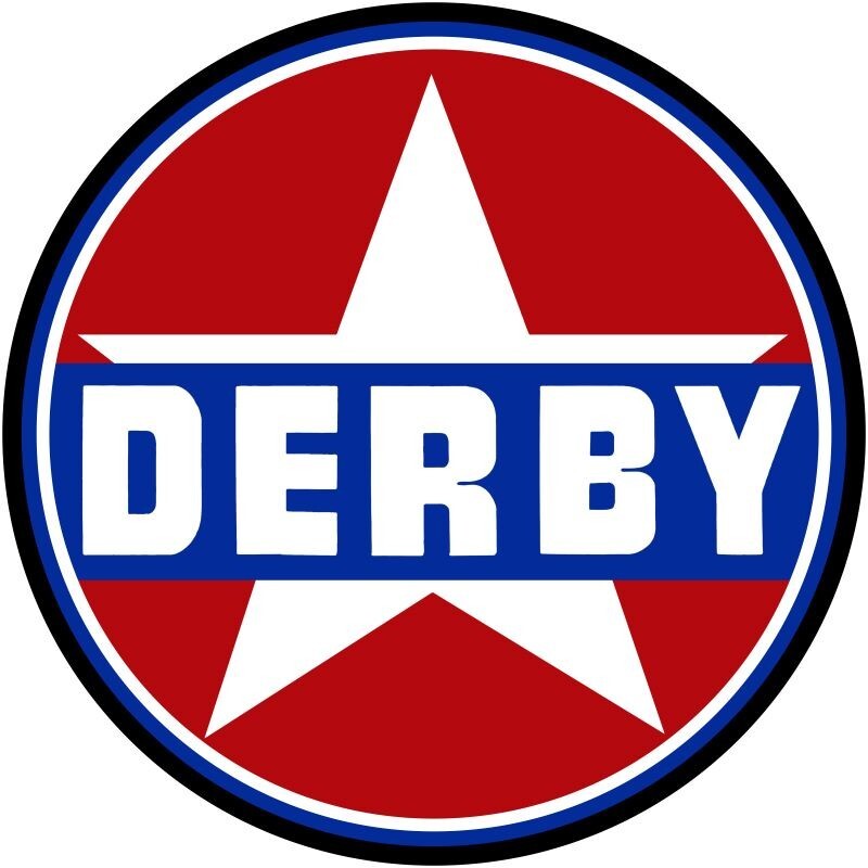 Derby Oil Company Star Logo NEW Sign 40" Dia. Round USA STEEL 15 Lbs | eBay