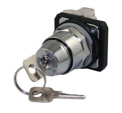 SUNS PBM30-SK3CC-P1 30mm Key Selector Switch, 3 Position, Momentary ...