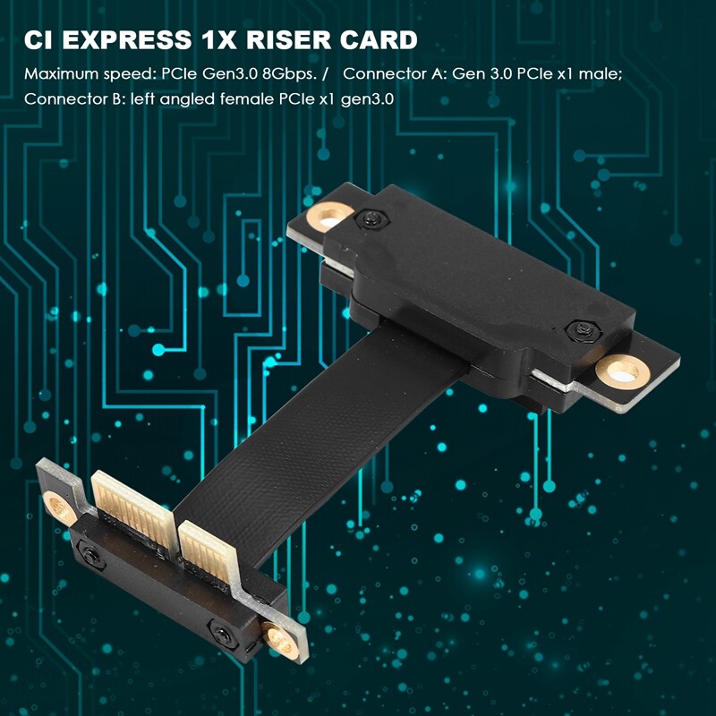 PCIE X1 Riser Cable Dual 90 Degree Right Angle PCIe 3.0 X1 to X1 ...