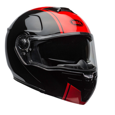 Bell SRT Modular Motorcycle Helmet Ribbon Black Red | eBay