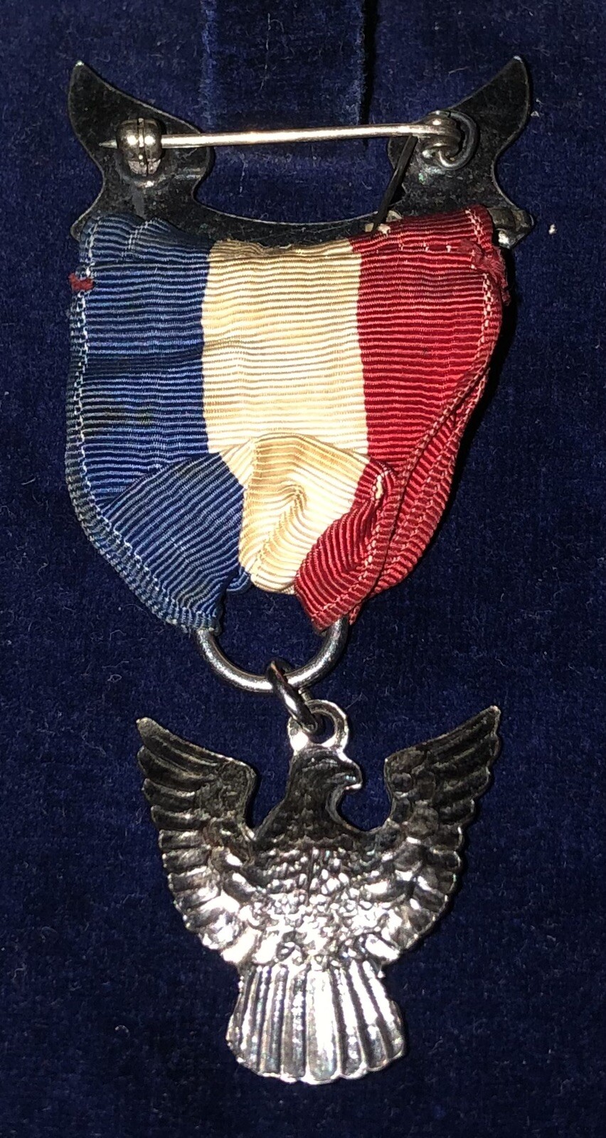 Vintage Boy Scouts Sterling Silver Eagle Scout Pin Ribbon With 2 Bronze ...