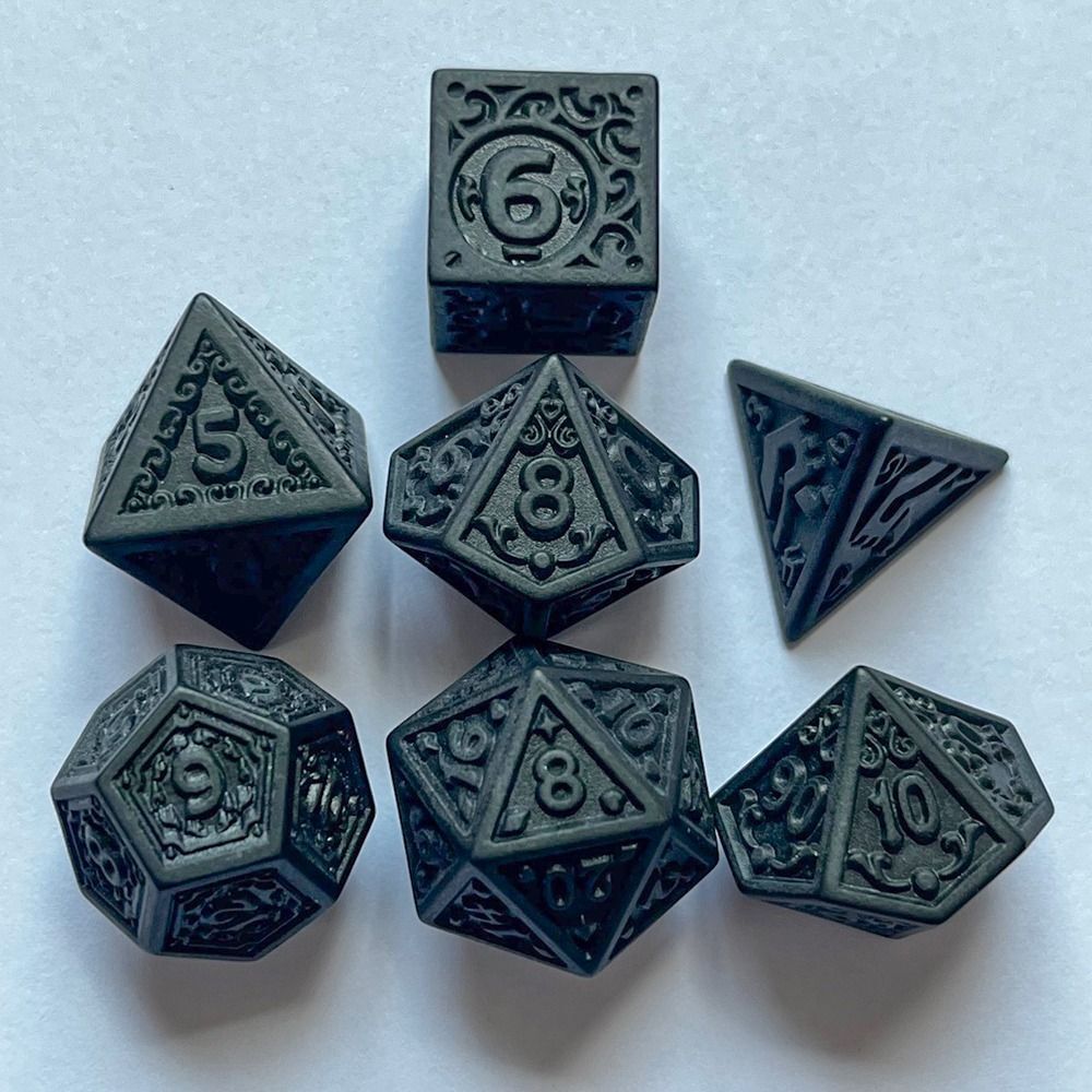 7Pcs/set Hollow Retro Polyhedral Dice D4 D6 D8 D10 D12 D20 Game Dice ...