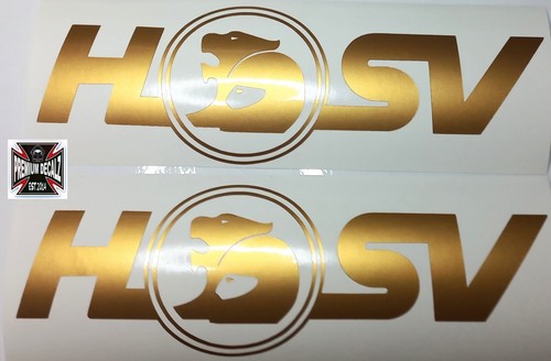 2x 200mm Wide MATTE GOLD HSV Holden Decals Die Cut Premium Vinyl Clear ...