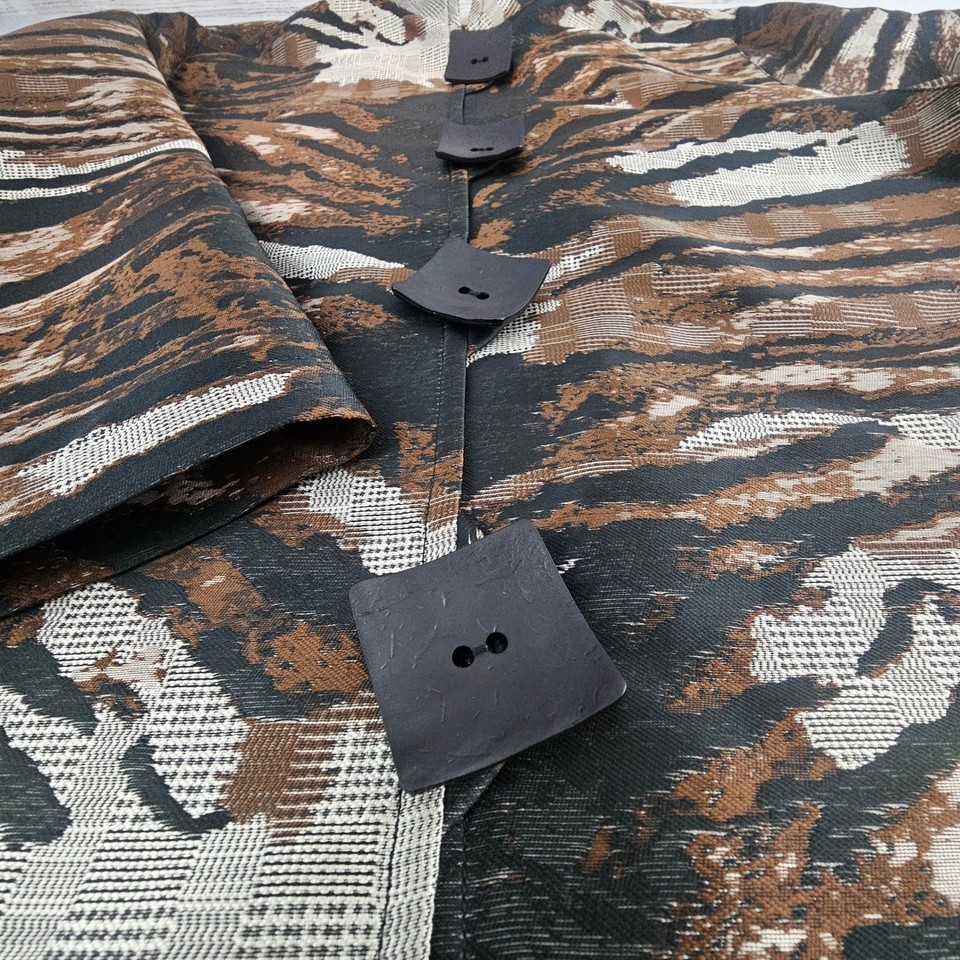 Caroline Rose Medium Tigress Jacquard Wooden Button Jacket Luxury NWT ...