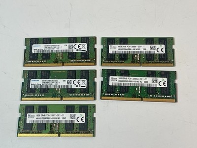 Lot of ( 5 ) 16GB each DDR4 Laptop Memory PC4-2400T/2666V/3200AA Mixed ...