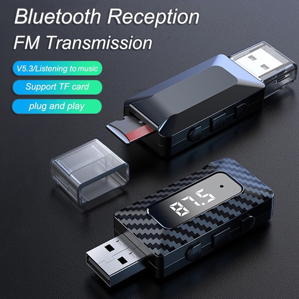 3X(Car Bluetooth 5.3 Transmitter Receiver with LED Display Handsfree ...