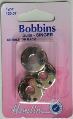 Bobbins, Singer Metal Class 66K, 120.07, Pack of 3 Bobbins, TRACKED ...