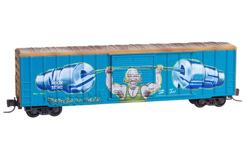 Z Scale Railbox 50' Ribside Boxcar Weathered Graffiti Micro-Trains #510 ...