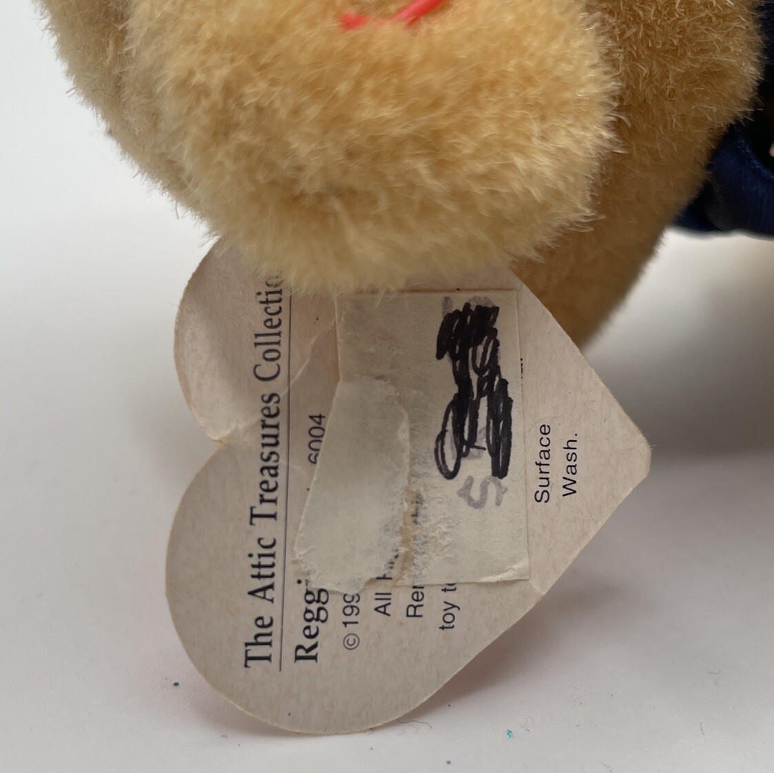 1992 Ty Attic Treasures REGGIE Tan Brown 7” Handmade Bear Plush RARE ...