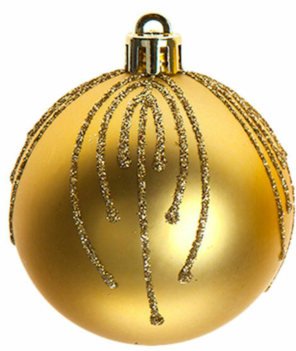 9 Luxury Gold Christmas Tree Baubles - Boxed Decorations Set ...