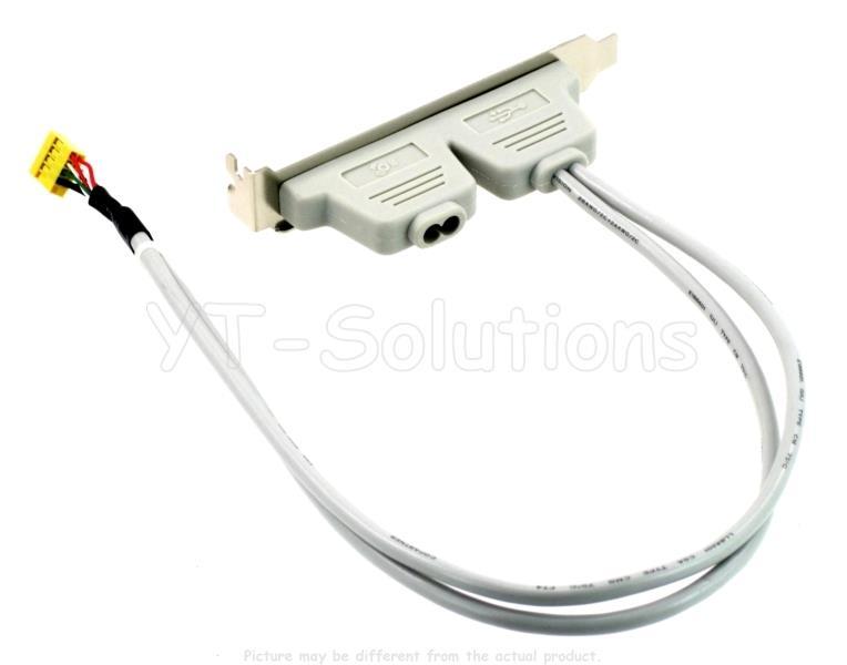 Dual USB 2.0 Ports with Full-Height Slot Mounting Bracket with 2.54mm ...