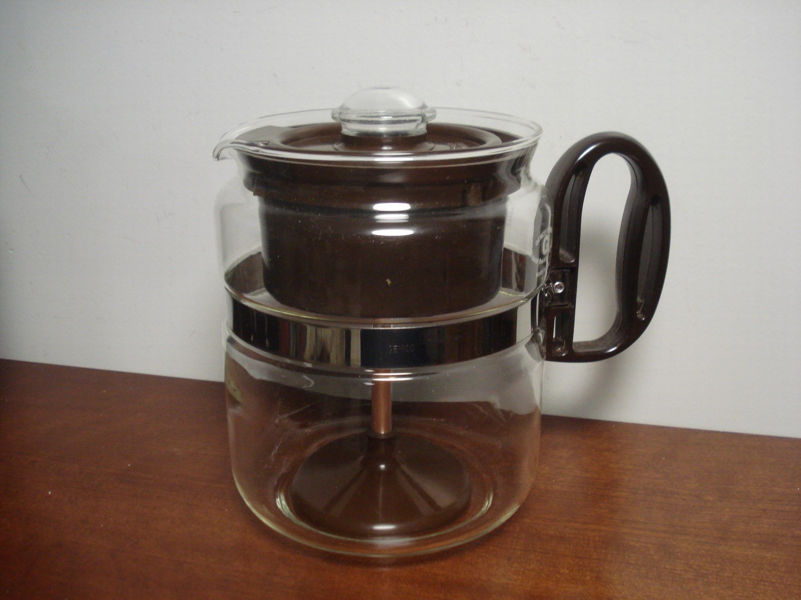 GEMCO GLASS-PERK HEAT RESISTANT GLASS COFFEE POT 4-8 CUPS BROWN NEW IN ...