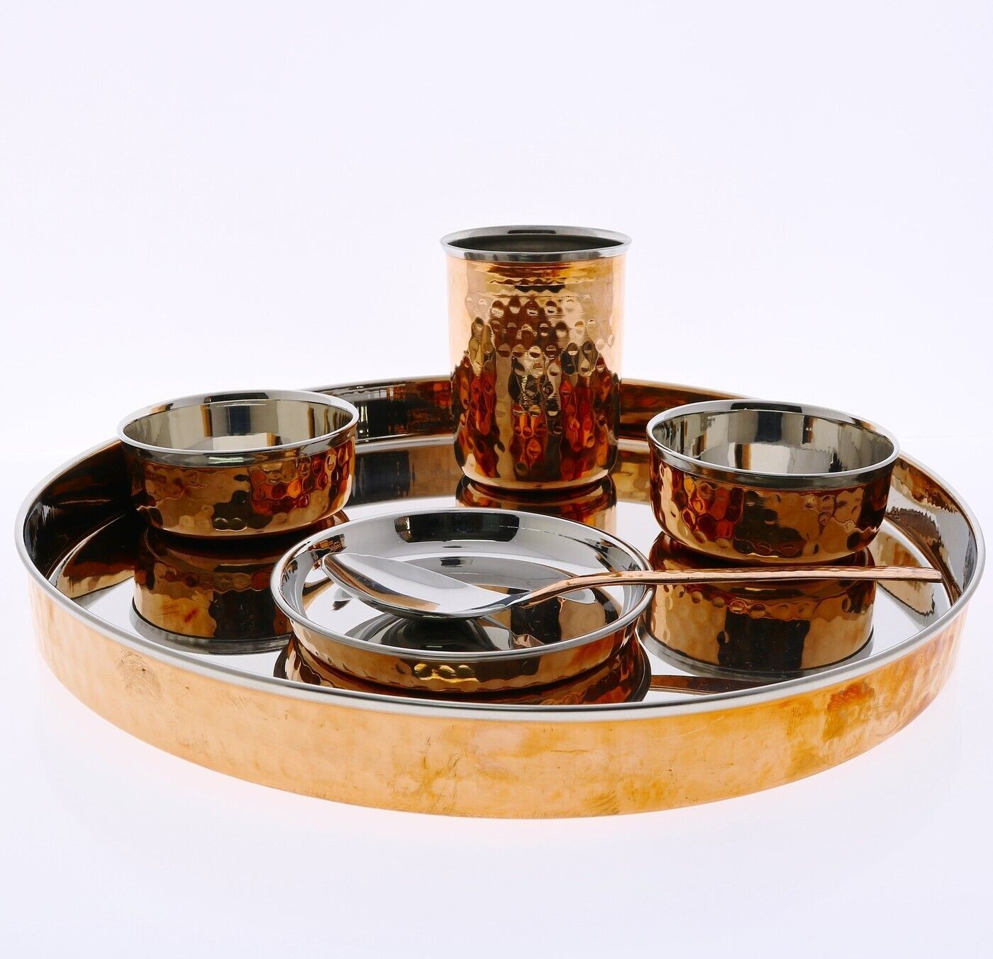 Pure Copper Traditional Kitchen Thali/Dinner Set Of 6 | eBay