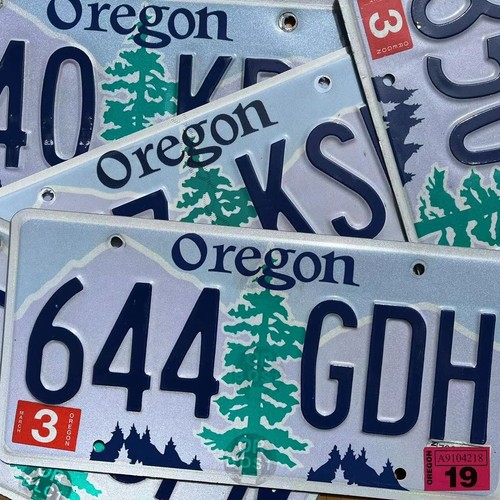 OREGON LICENSE PLATES - Pine Tree Embossed Graphic GOOD License Plate ...