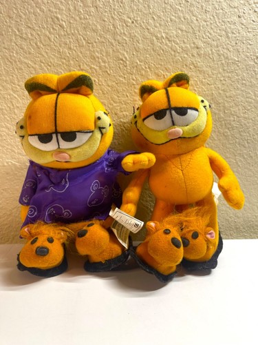 Vintage Garfield 2 Plush LOT Play By Play Bedtime Pjs Slippers 7” | eBay