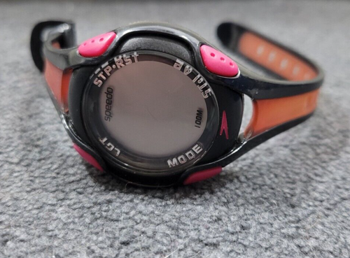 Speedo Digital Pink Black 100M Water Resistant Sport Band Timing Watch ...