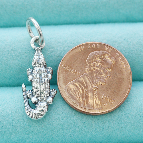 925 Sterling Silver 3D Alligator Florida Gator Crocodile Pendant Charm ...