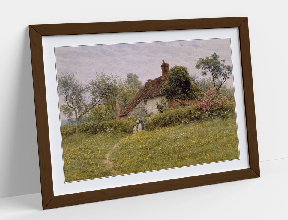HELEN ALLINGHAM, OLD COTTAGES AT PINNER -FRAMED WALL ART POSTER PRINT 4 ...