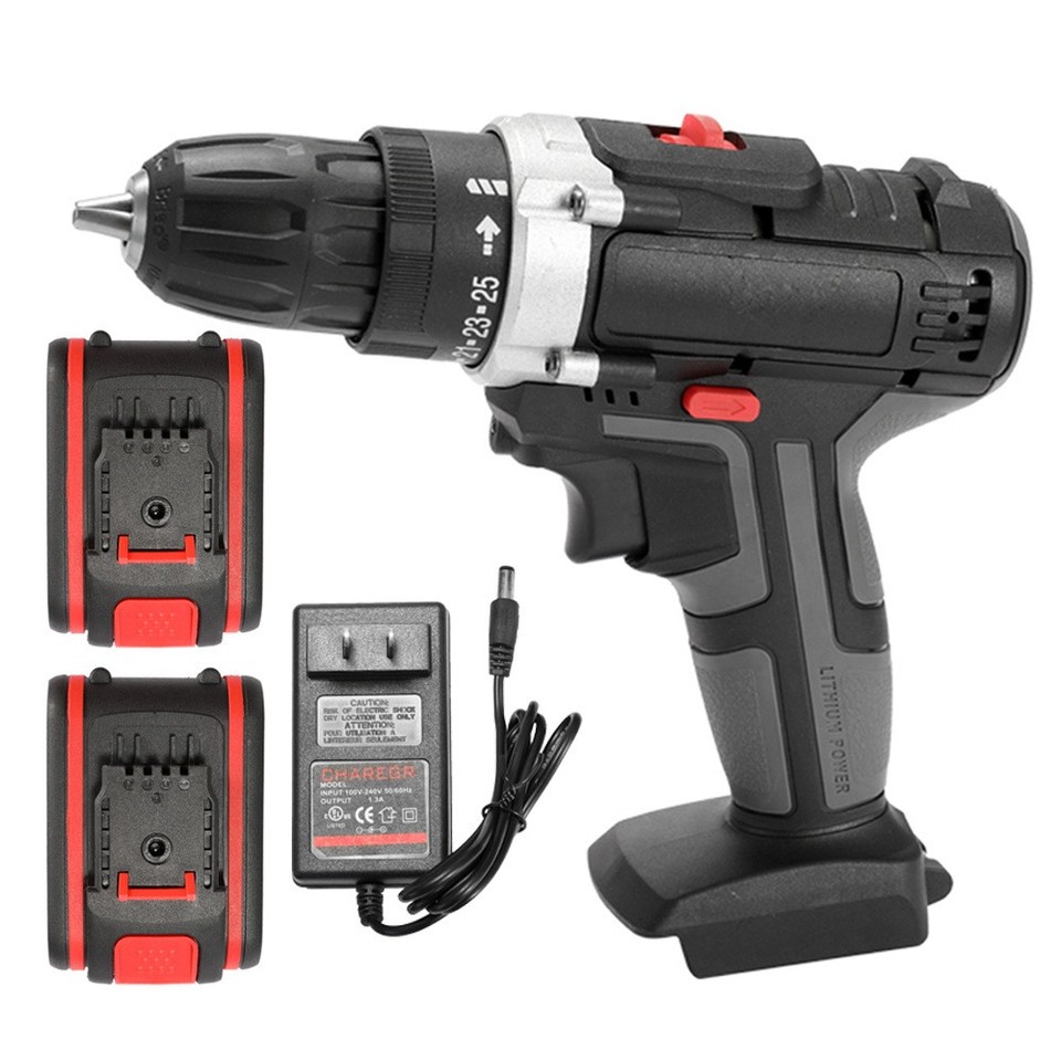 88V BRUSHLESS HEAVY DUTY CORDLESS DRILL IMPACT DRIVER KIT HAMMER +2 ...