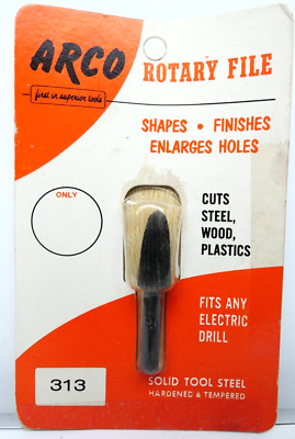 Vintage ARCO Rotary File for Electric Drills #313 Shapes Finishes ...