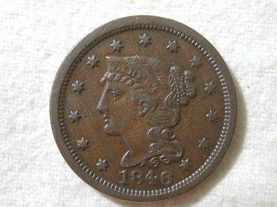 1846 U.S. Large Cent Braided Hair Small Date Extra Fine | eBay