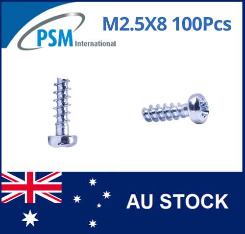 PLASTIC THREADING SCREW M2.5X8 PAN POZI STEEL ZINC PLATED WN1412KB25X8Z ...