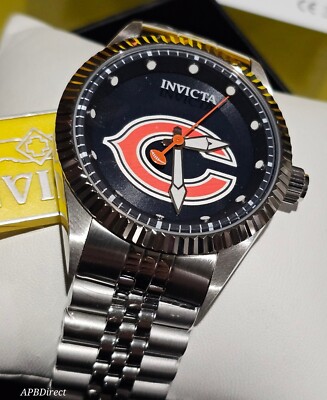 Invicta - NFL - Chicago BEARS - Coin Edged Bezel - Orange / Navy - mens ...