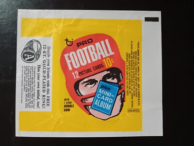 1969 Topps Football wax pack wrapper immaculate no rips or tears very ...
