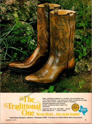 Texas Stockman Cowboy Boot Print Ad Ephemera Wall Art Decor style 6655 ...