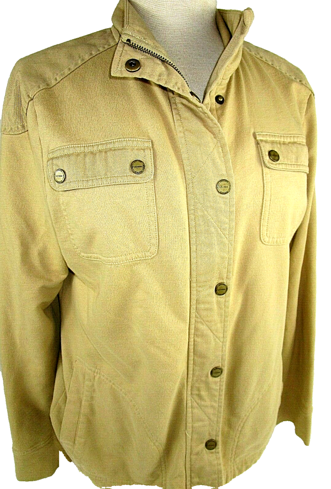 Ralph Lauren Tan Khaki Jacket Casual Safari Shacket Womens Sz L Snap ...