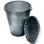 45L TALL STRAIGHT SIDED GALVANISED METAL RUBBISH WASTE KITCHEN DUSTBIN ...