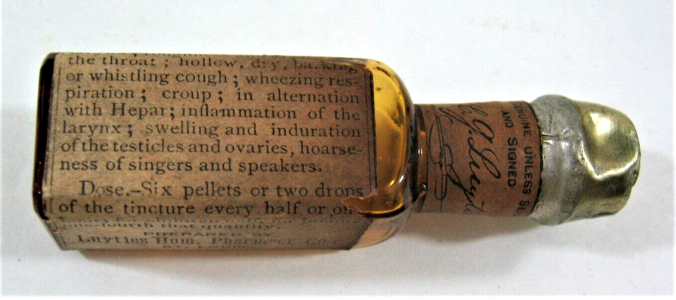 Vtg Luyties Homeopathic Pharm Corked Spongia Quack Medicine Bottle St ...