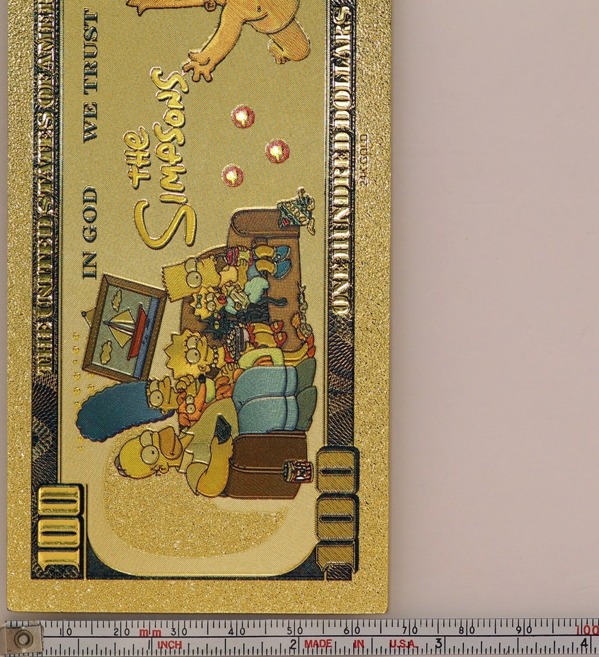 Lot of 5 The Simpsons Homer Bart Lisa Marge Maggie Gold Foil Notes Set ...