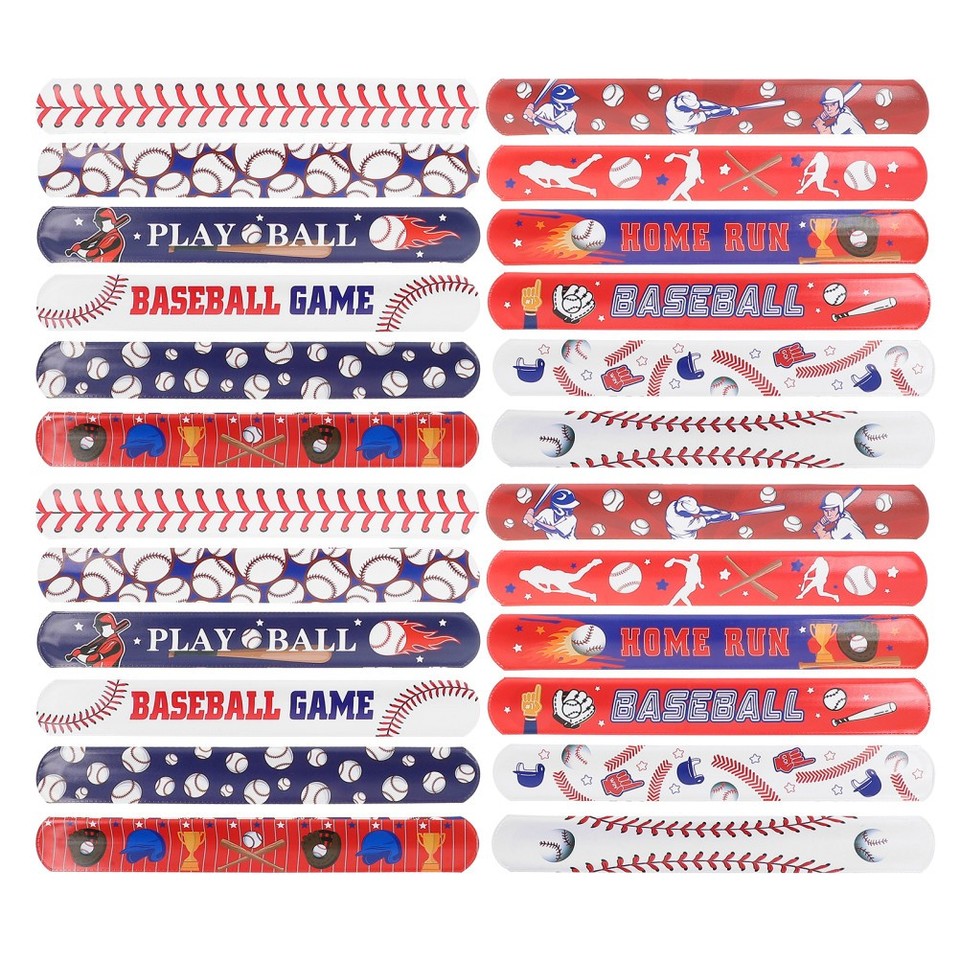 24pcs Baseball Slap Bracelet PVC Sports Party Slap Wrist Band Sports ...