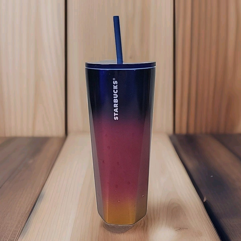 Starbucks Stainless Steel Maroon Gradient Cold Cup Tumbler 2022 24oz ...