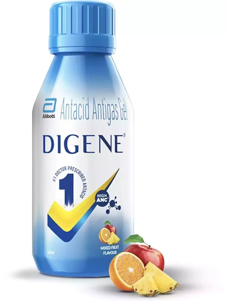 Digene Acidity & Gas Relief Oral Gel Mixed Fruit Flavour 200ml For ...